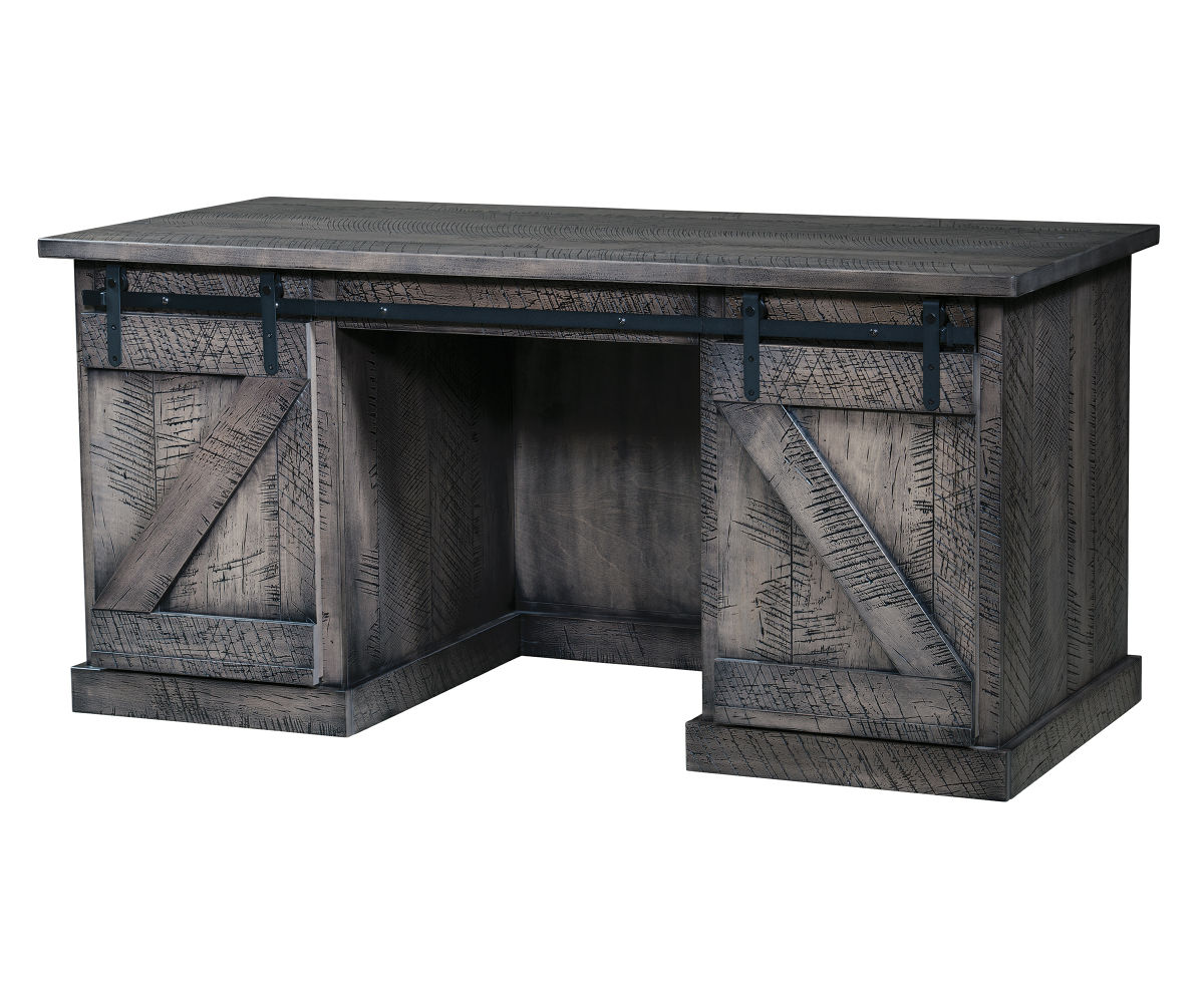 Durango Kneehole Desk - Black Carriage Furniture
