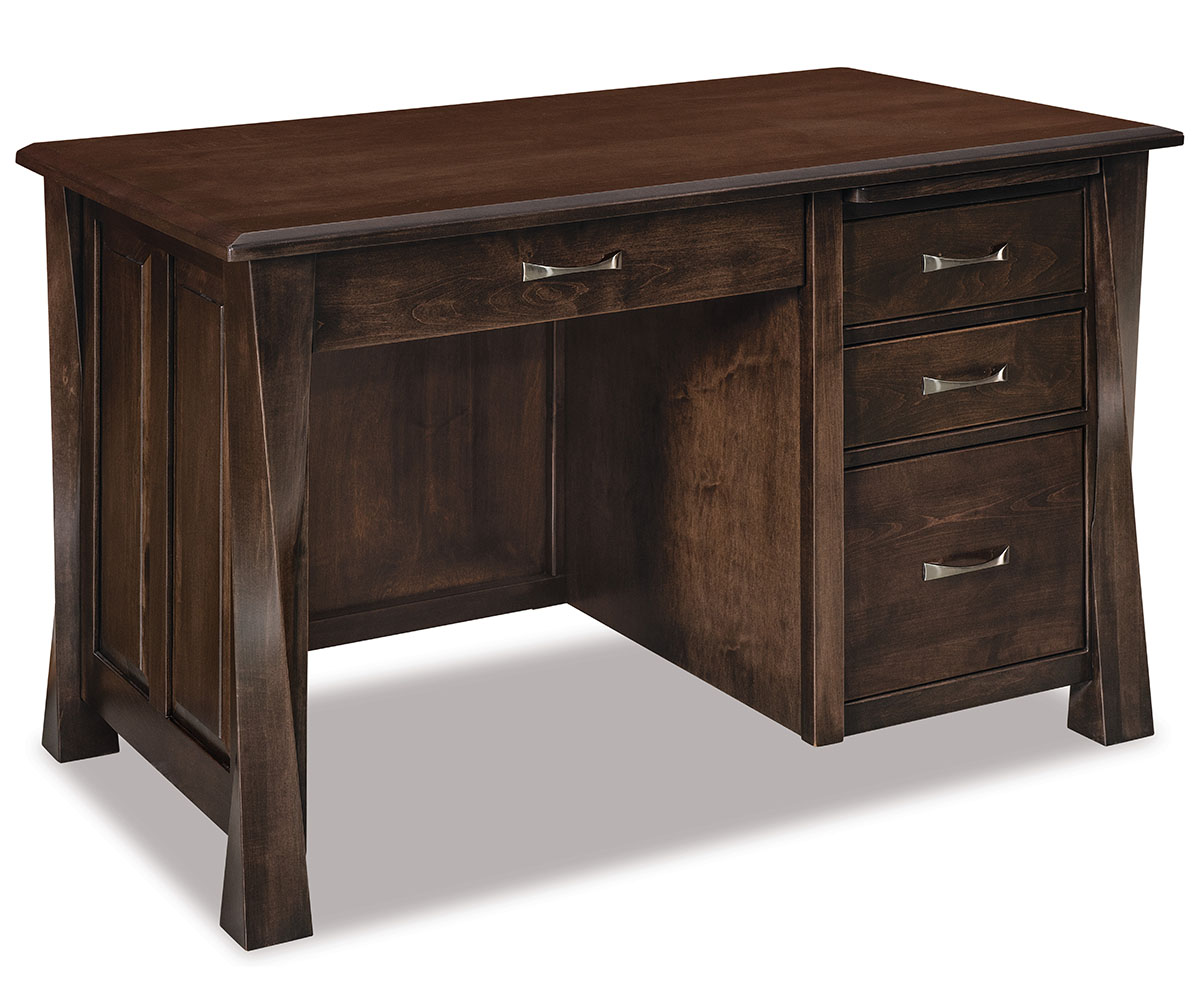 Lexington Arc Single Pedestal Desk - Black Carriage Furniture